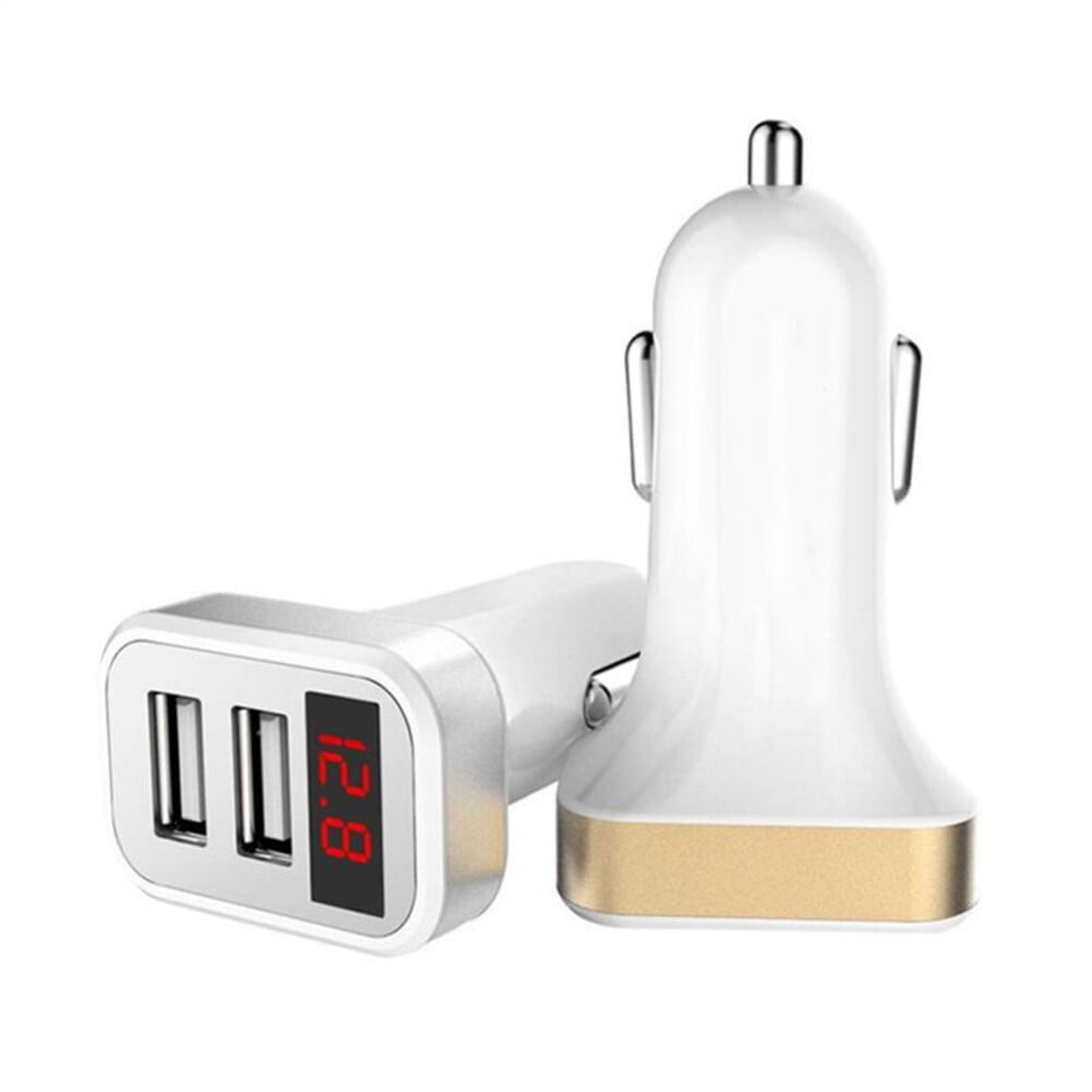 2.4A Dual Usb Digital Display Car Charger Car Mobile Phone Charger Dual ...