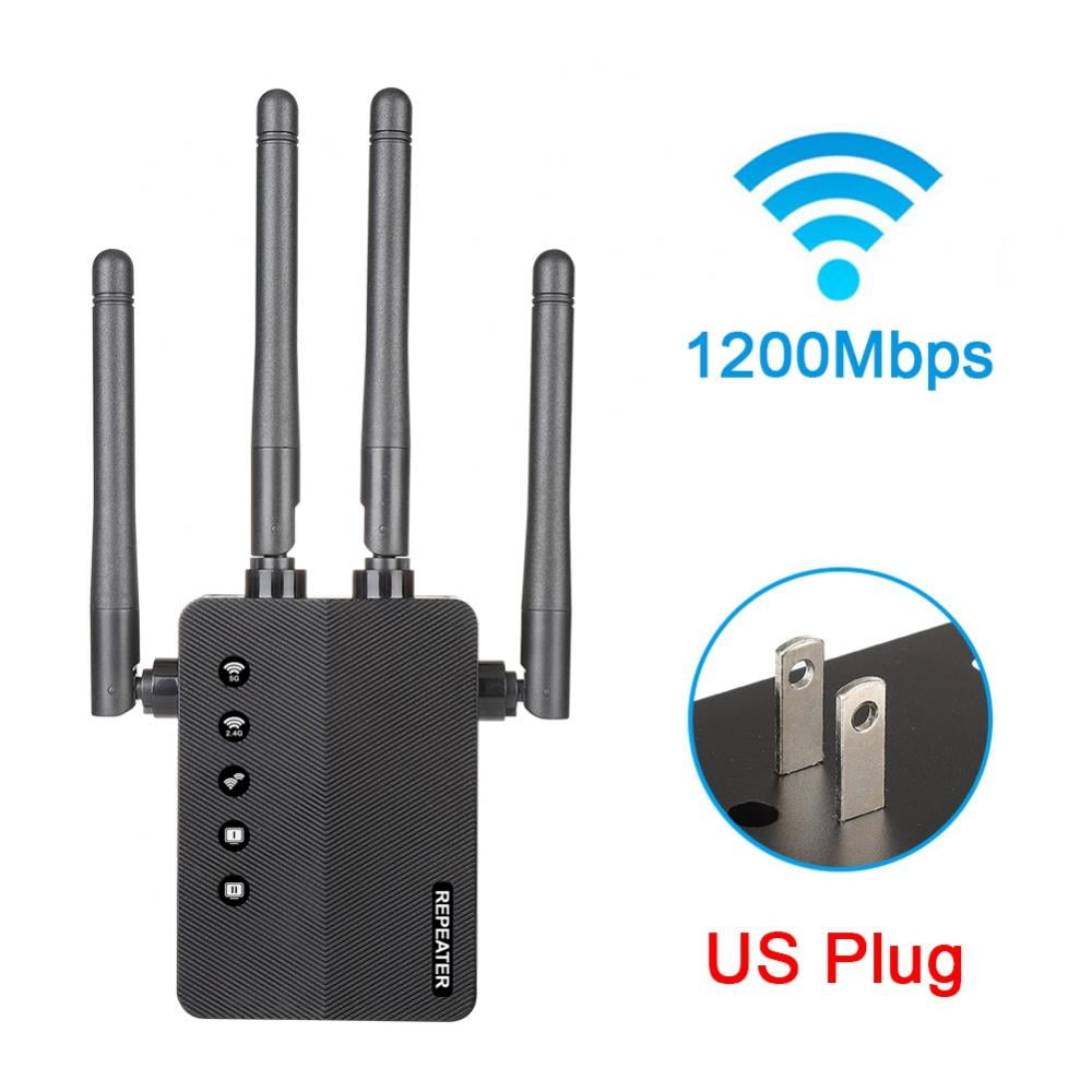 2.4G/5G Dual Band WiFi Repeater 1200Mbps Wireless Range Extender AP ...