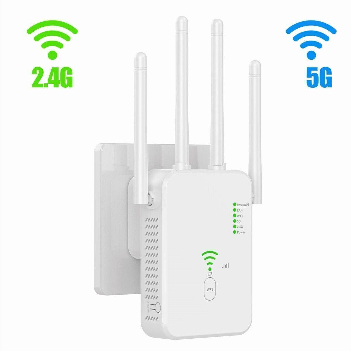 2.4G/5GHz WiFi Range Extender Repeater Wireless Signal Amplifier Router ...