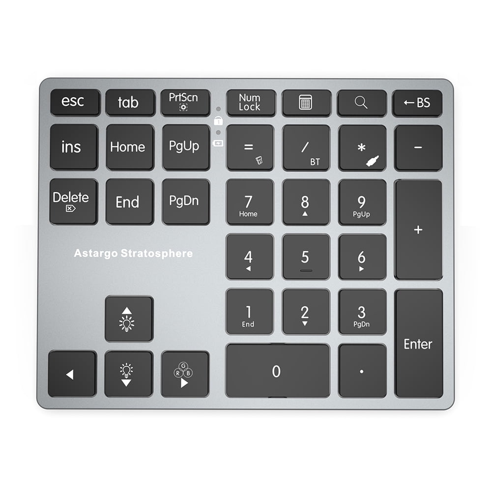 2.4G Bluetooth-Compatible Keypad Ultra-thin Numeric Keypad with LED ...