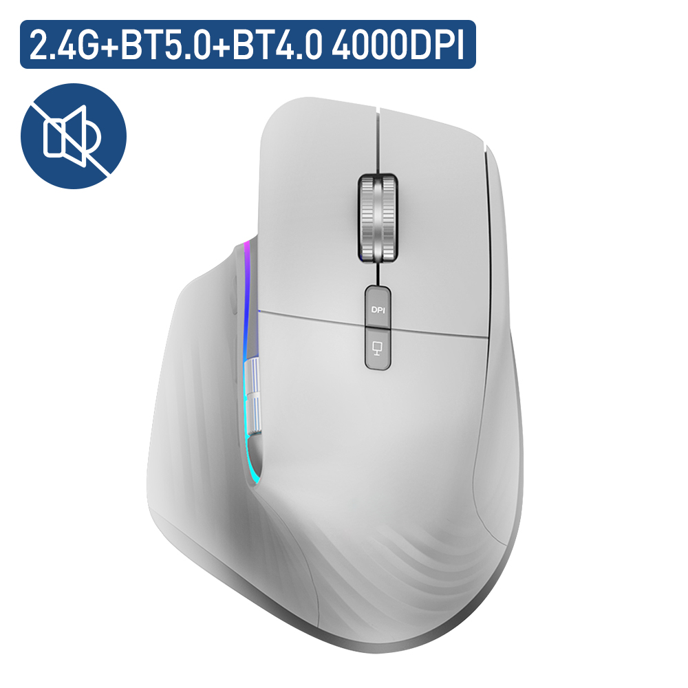 2.4G & Bluetooth Mouse, Wireless Gaming Silent Mouse RGB Ergonomic ...