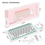 Mofii Sweet Keyboard Mouse Combo, Colored Cute Keyboard,2.4G Wireless ...