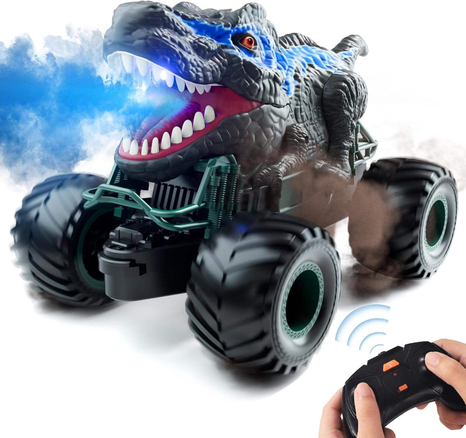 2.4G Dinosaur Spray Remote Control Car Climbing Off-road Tyrannosaurus ...