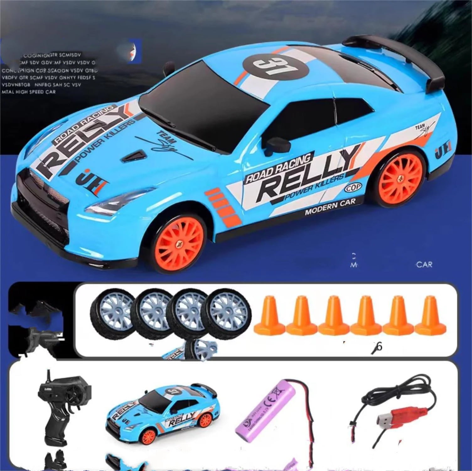 2.4G Drift Rc Car 4WD RC Drift Car Toy Remote Control GTR Model AE86 ...