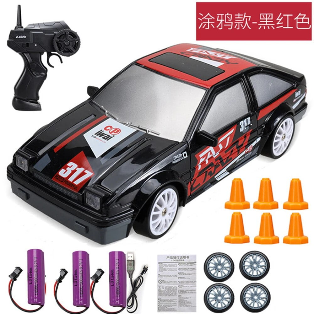 2.4G Drift Rc Car 4WD RC Drift Car Toy Remote Control GTR Model AE86 ...