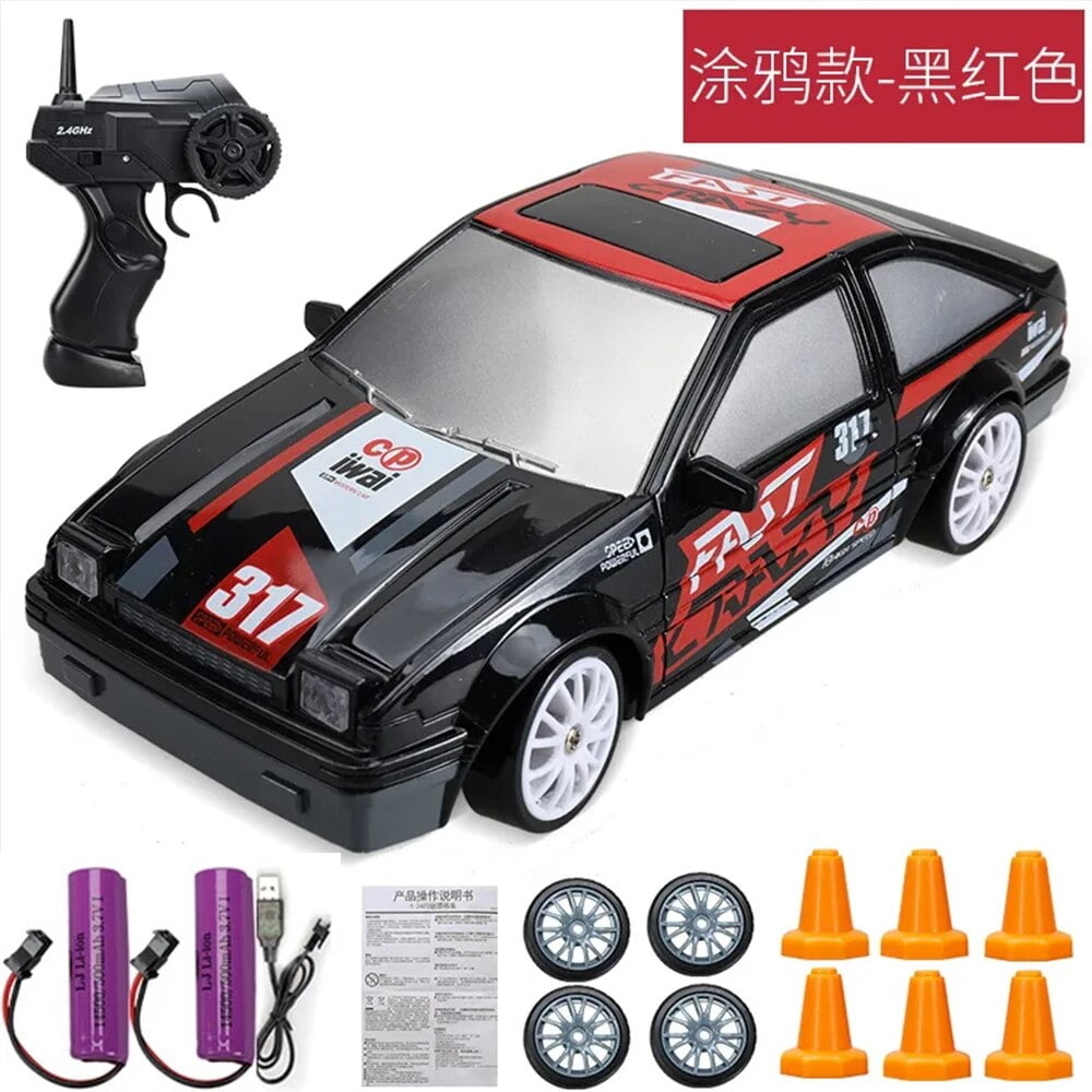 2.4G Drift Rc Car 4WD RC Drift Car Toy Remote Control GTR Model AE86 ...