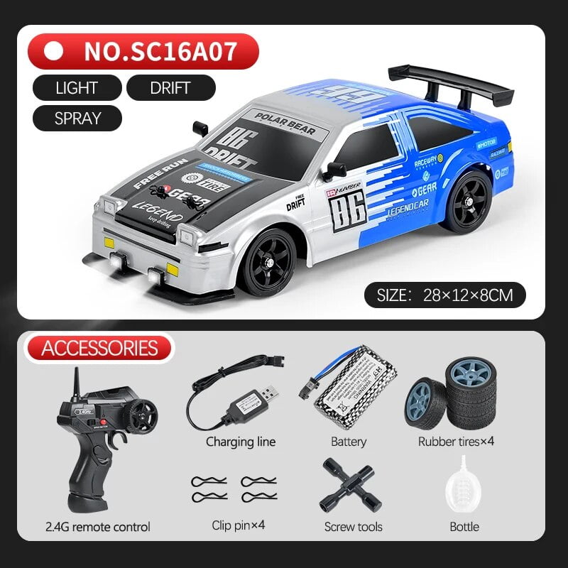 2.4G Drift Rc Cars 4WD RC Drift Car Toy Remote Control GTR Model AE86 ...