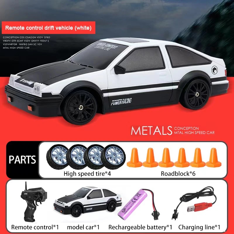 2.4G Drift Rc Cars 4WD RC Drift Car Toy Remote Control GTR Model AE86 ...