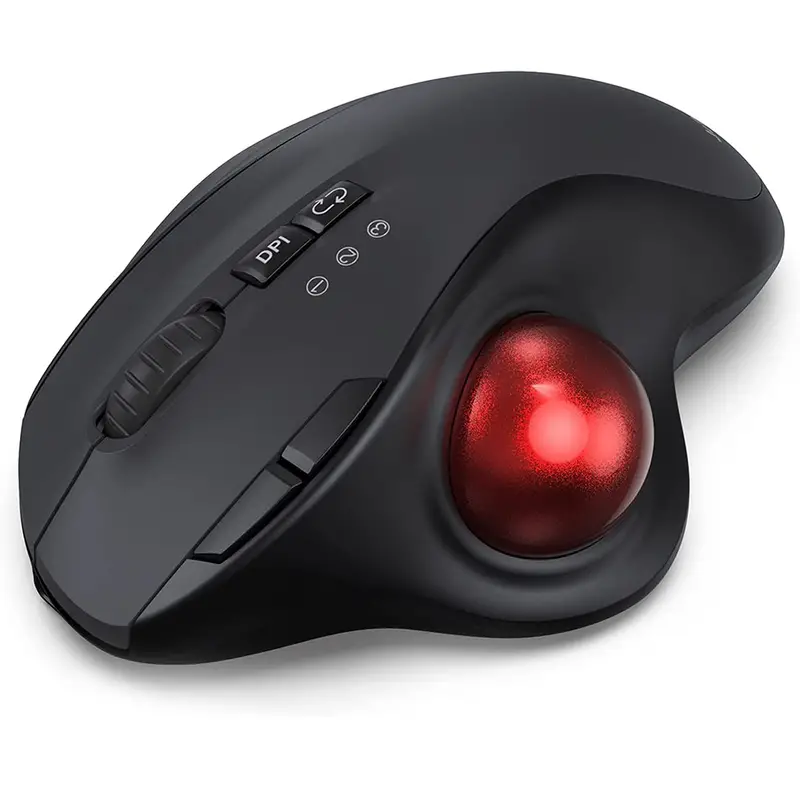 2.4G+Dual BT Wireless Trackball Mouse Device Connection Ergonomic Mouse ...
