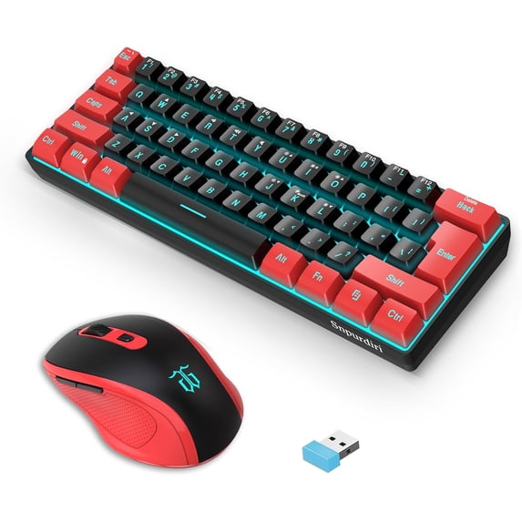 2.4G Gaming Keyboard and Combo, Include Mini 60% Merchanical Feel ...