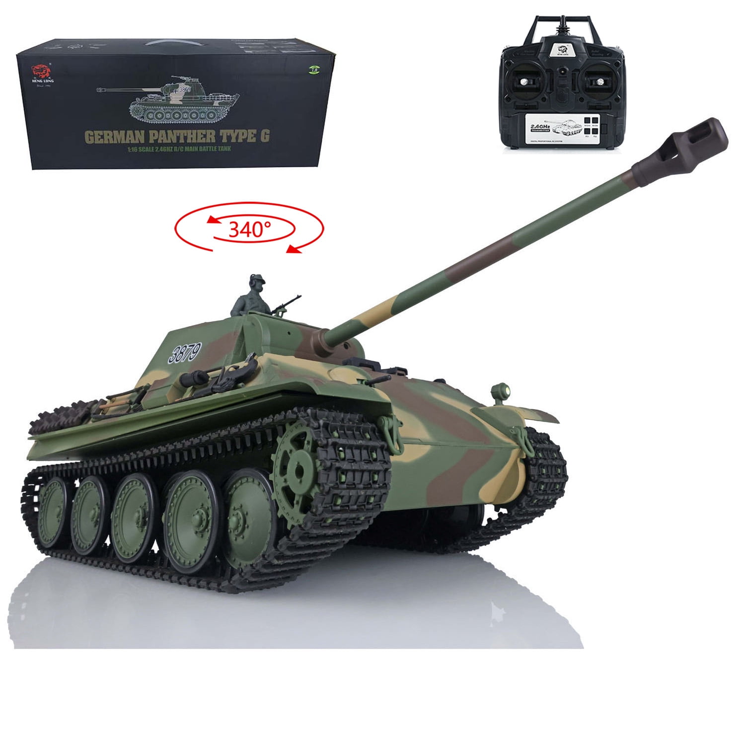 2.4G Henglong 1/16 Scale 7.0 Plastic German Panther G RTR RC Tank Model ...