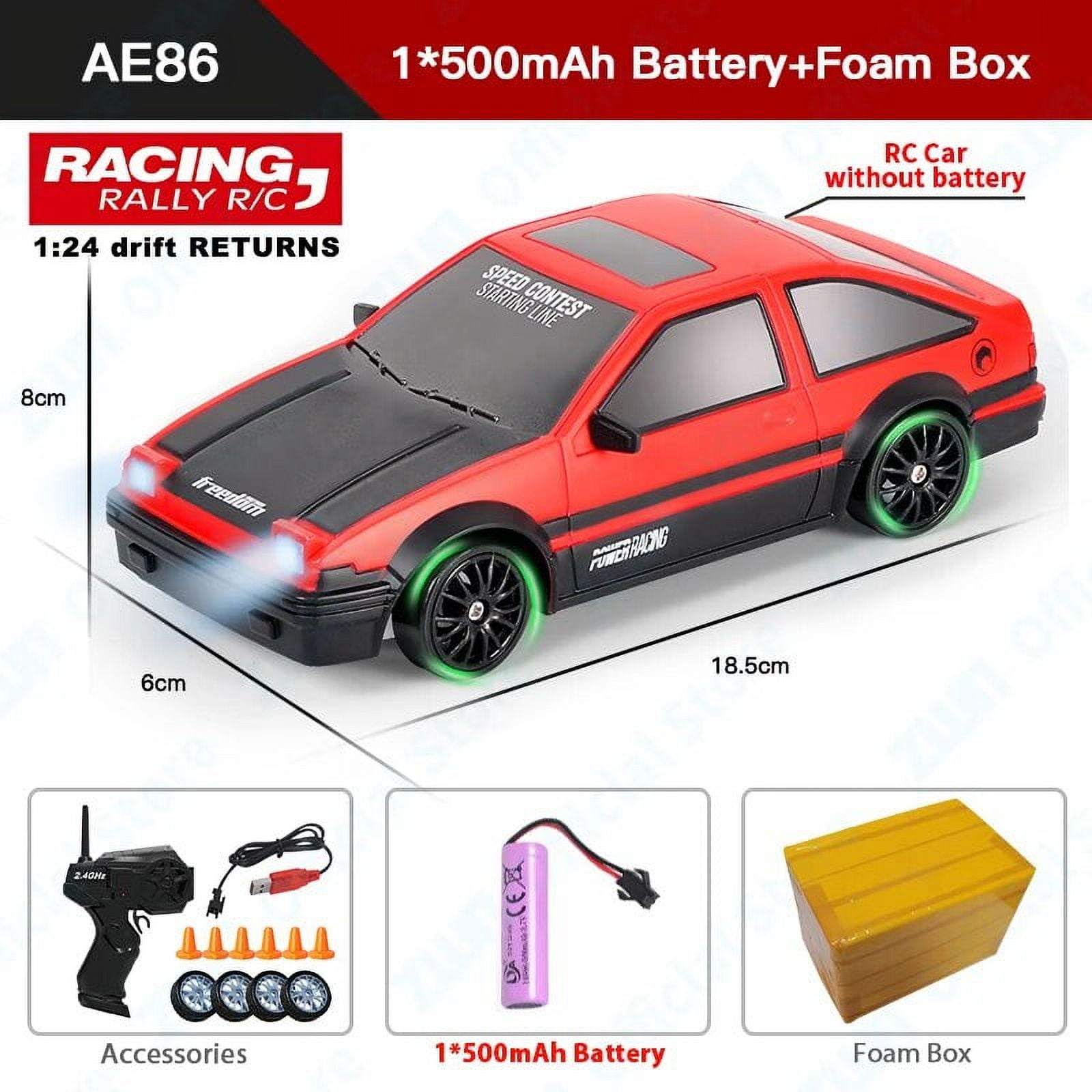 2.4G RC CAR With LED Light 4WD Remote Control Drift Cars Professional ...