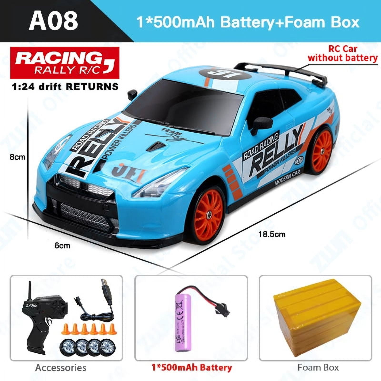 NOBRAND RC Car with LED Light, 4WD Remote Control Drift Toys ...