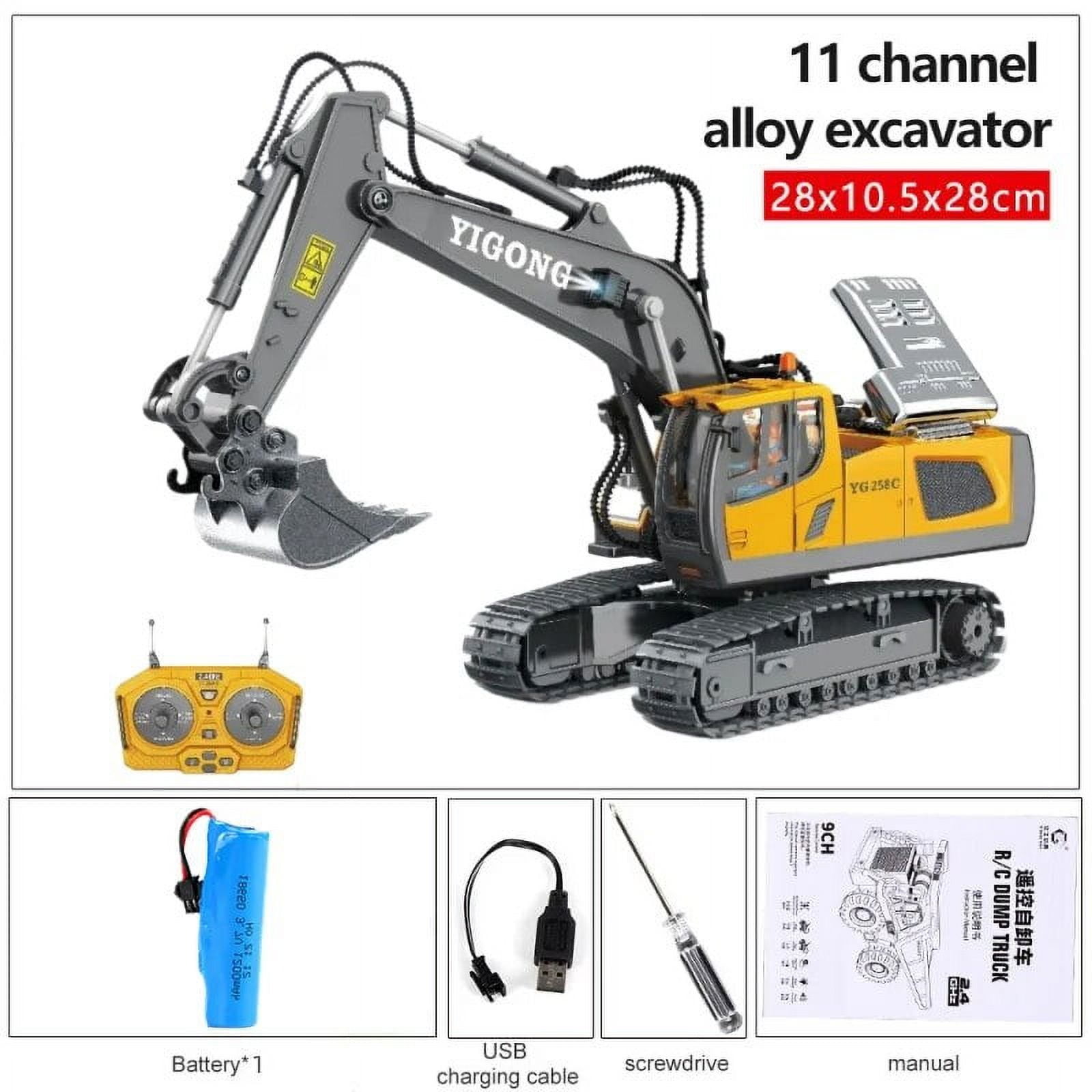 2.4G RC Excavator Children Remote Control Model Car Engineering Dump ...