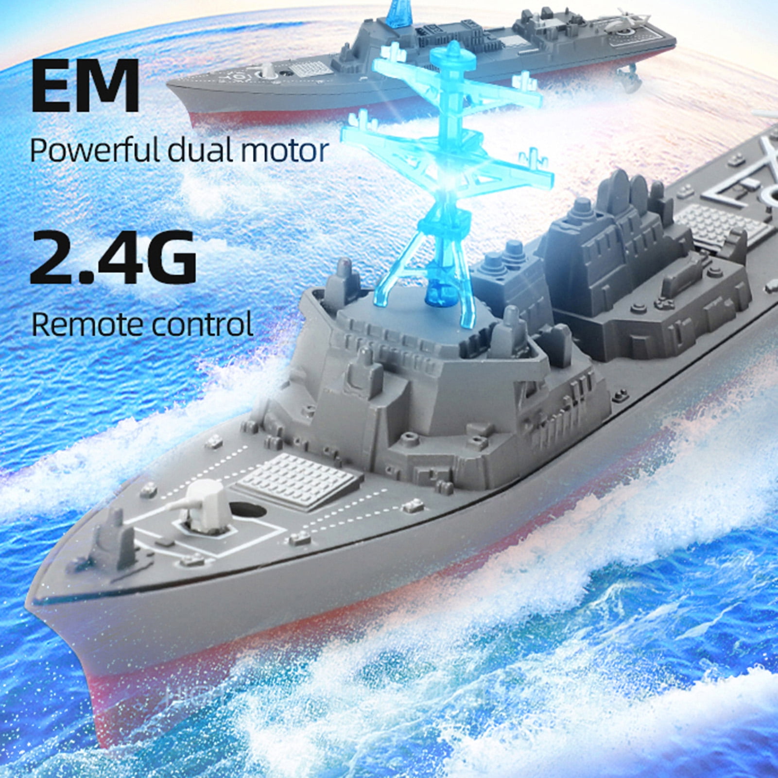 2.4G Remote Control Boat Water Resistant High Speed Simulation Ship ...