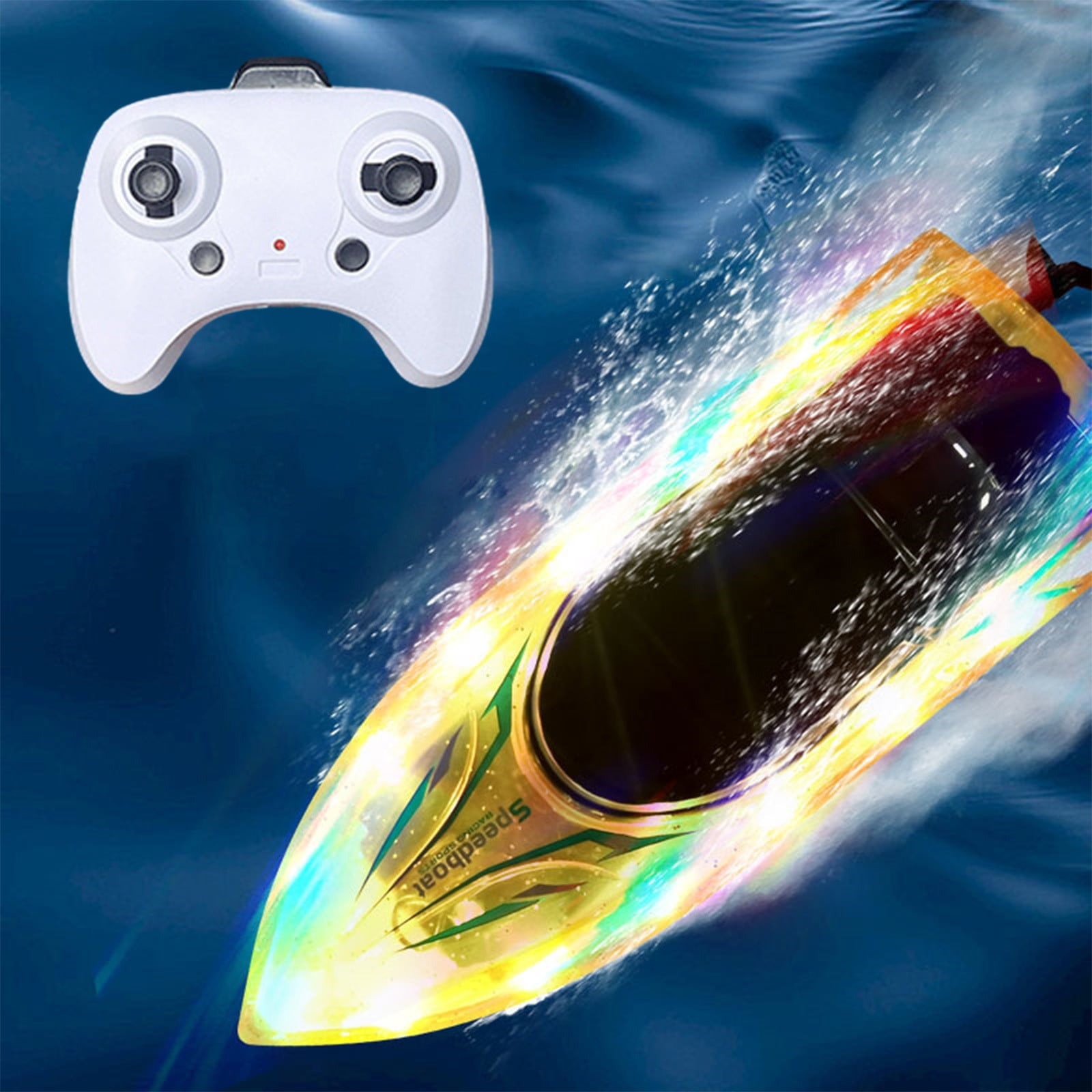 2.4G Remote Control Boats High-speed Speed Boats Colours Light Switched ...