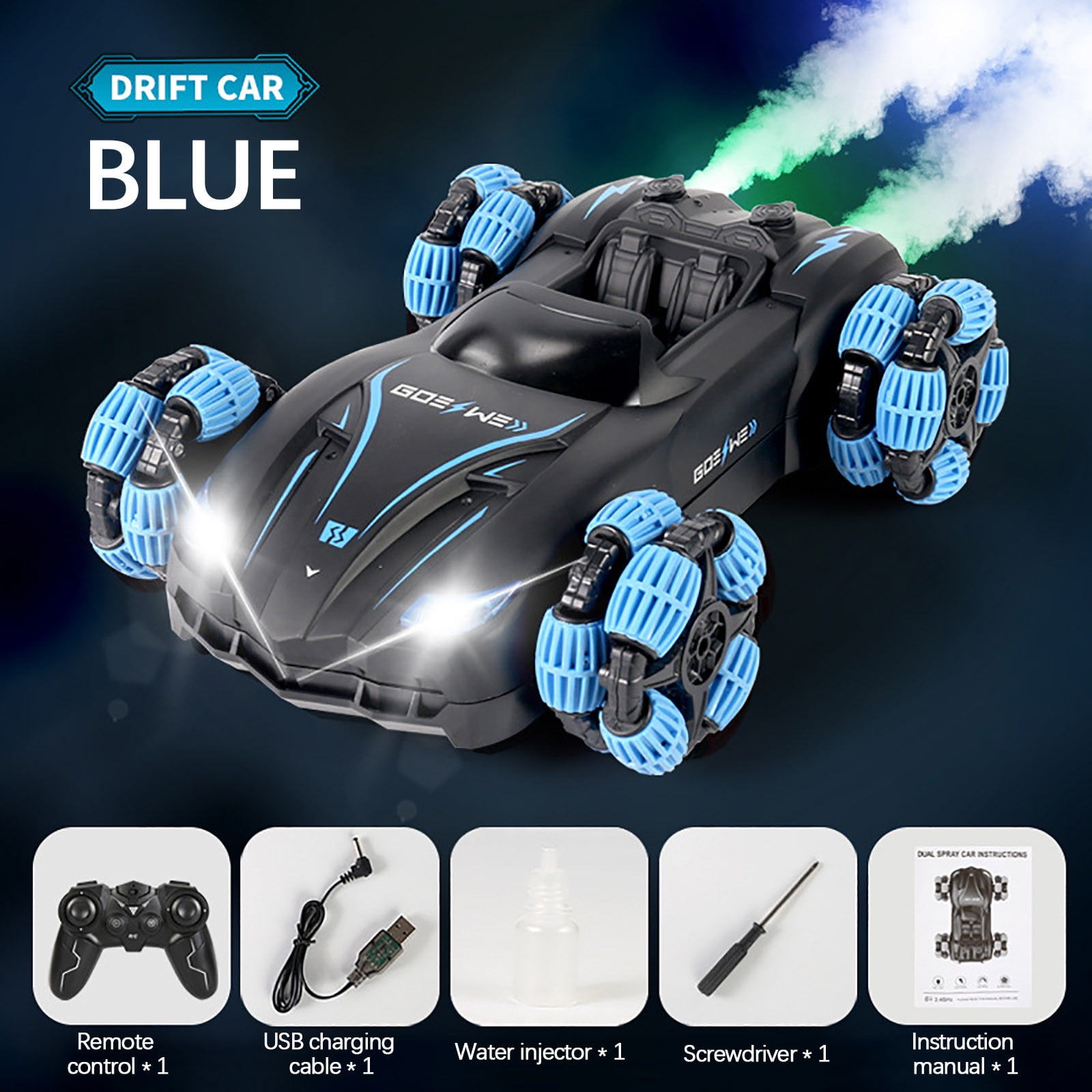 2.4G Remote Control Double Spray Convertible RC High-speed Racing Car ...