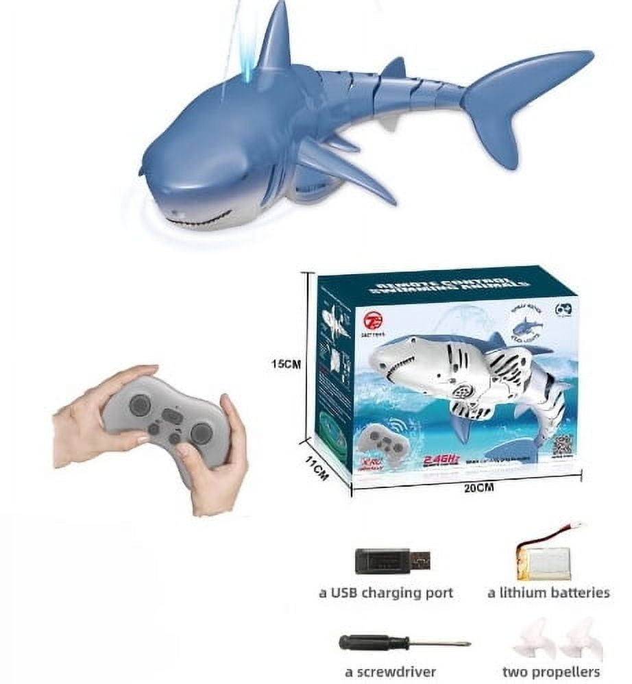 2.4G Remote Control Shark Toy 1:18 Scale High Simulation Shark Shark ...