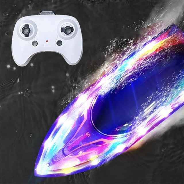 2.4G Remote Control Speed Boat, High-Speed LED RC Watercraft, 50m Range ...
