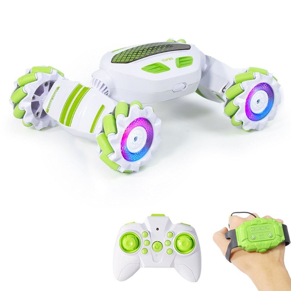 2.4G Remote Control Stunt Car Gesture Sensing 4WD Toy with Lights and ...