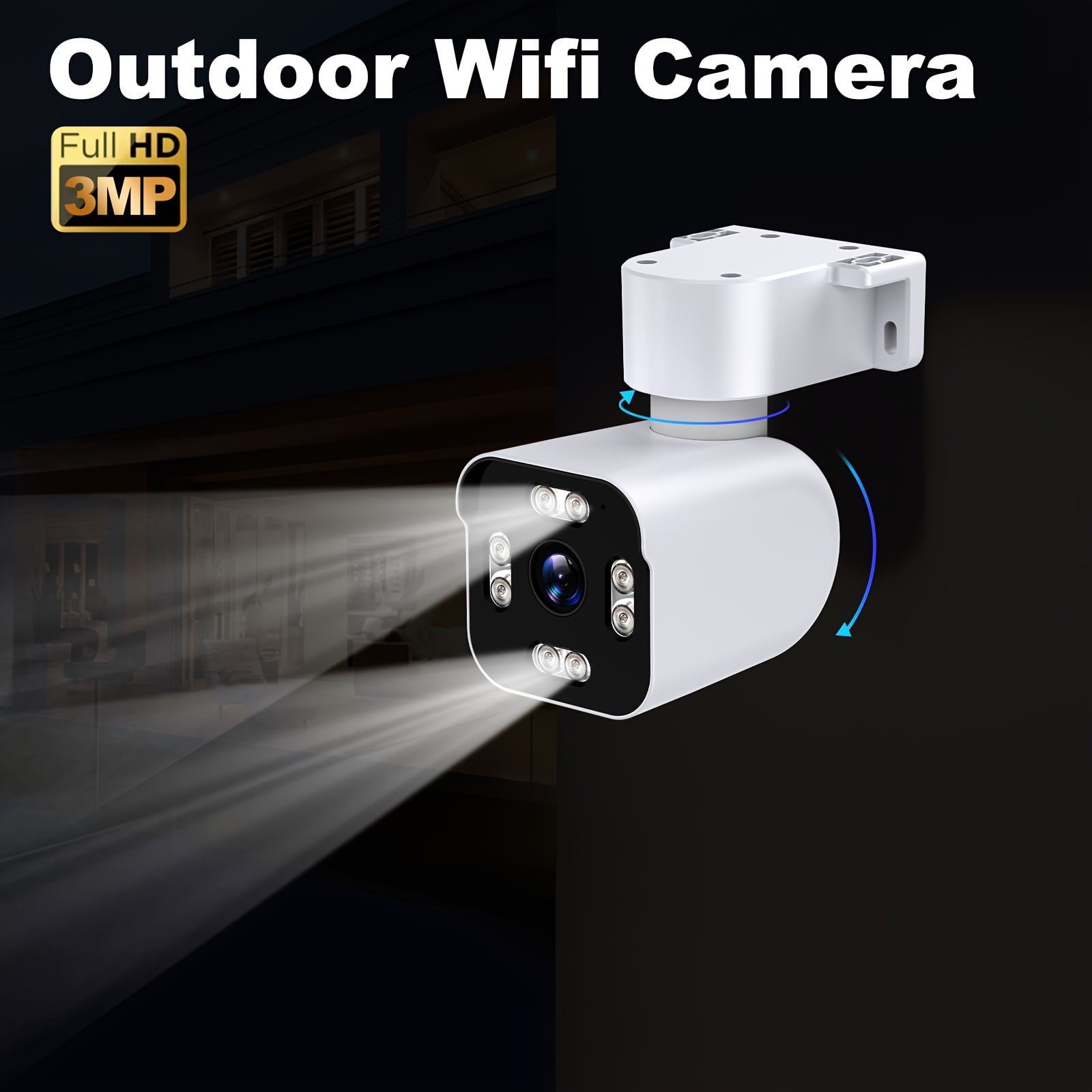 2.4G Smart Wireless Security Camera (Indoor/Outdoor) - 2K 3MP Pan/Tilt Gun Camera with 4mm Lens ...