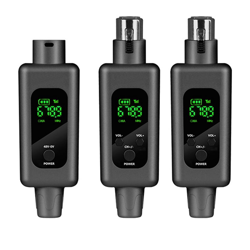 2.4G UHF Wireless Audio Transceiver System Mic Adapter XLR Transmitter ...