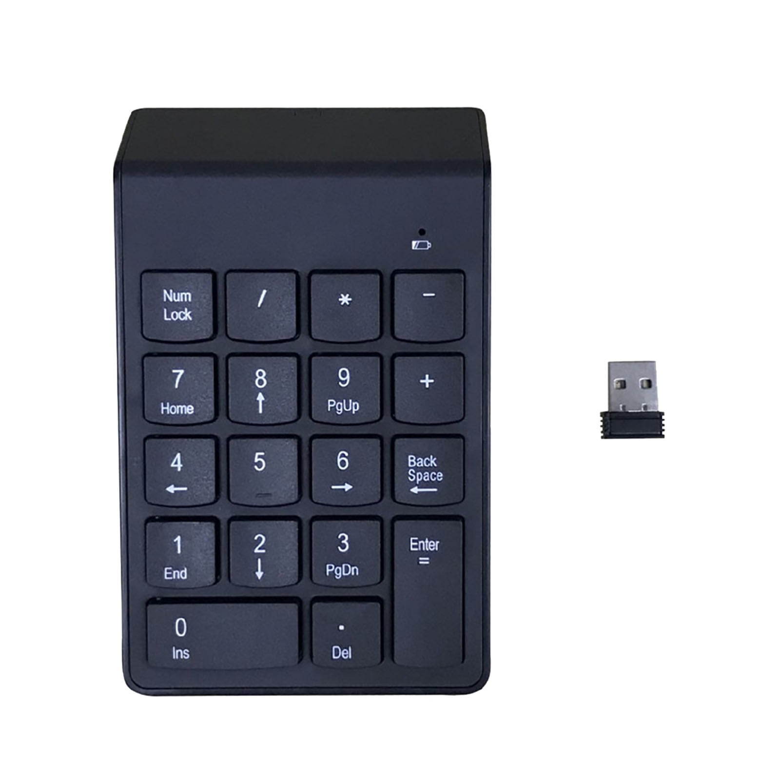 2.4G Wireless 18-Key Mini Numeric Keypad, Vintage Square Keyboard, Compact, Plug and Play, for ...