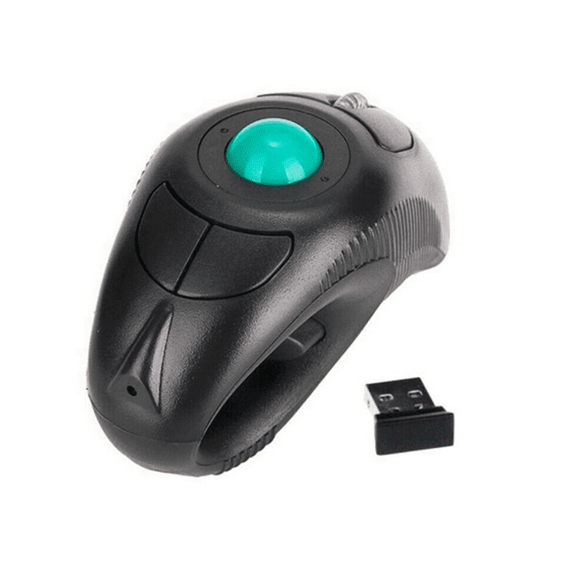 2.4G Wireless Air Mouse Ergonomic Trackball Handheld Finger USB Mouse ...