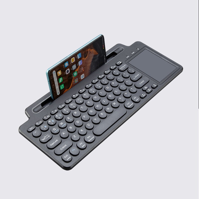 2.4G Wireless & Bluetooth Keyboard with Touchpad Mouse，Membrane Keyboard with Number Pad & Card ...