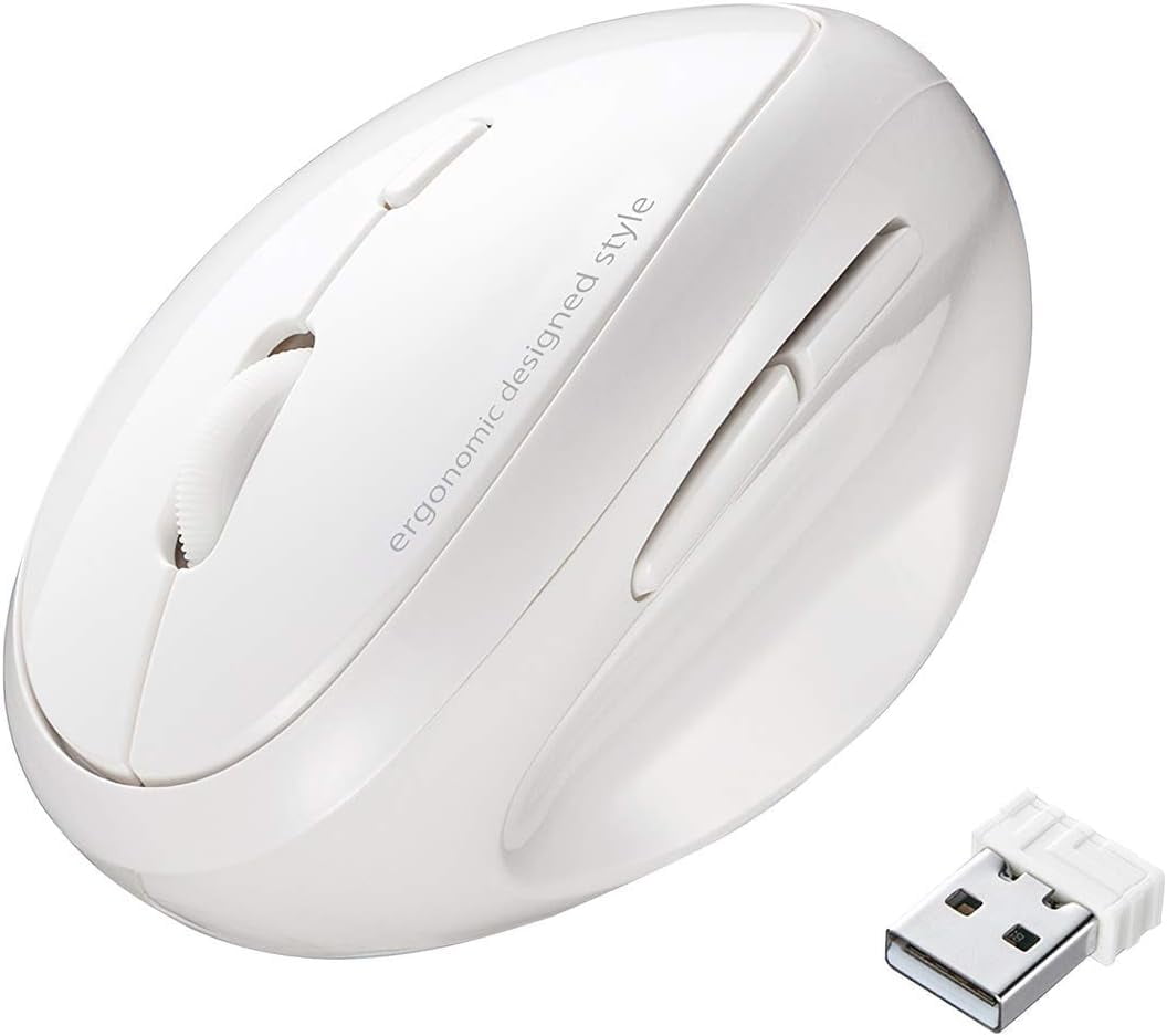 2.4G Wireless Ergonomic Mouse White, Vertical Optical Ergo Mouse Small ...