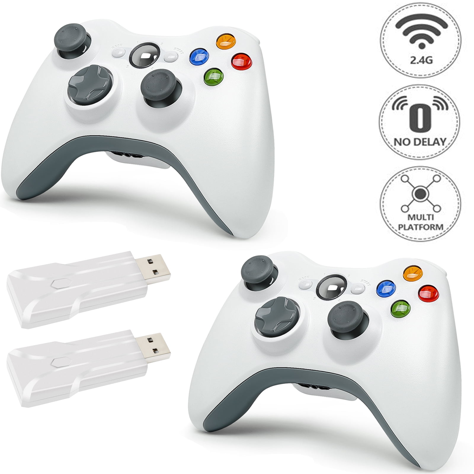 2.4G Wireless Gamepad for Xbox 360, PC Compatible, Joystick Controller ...