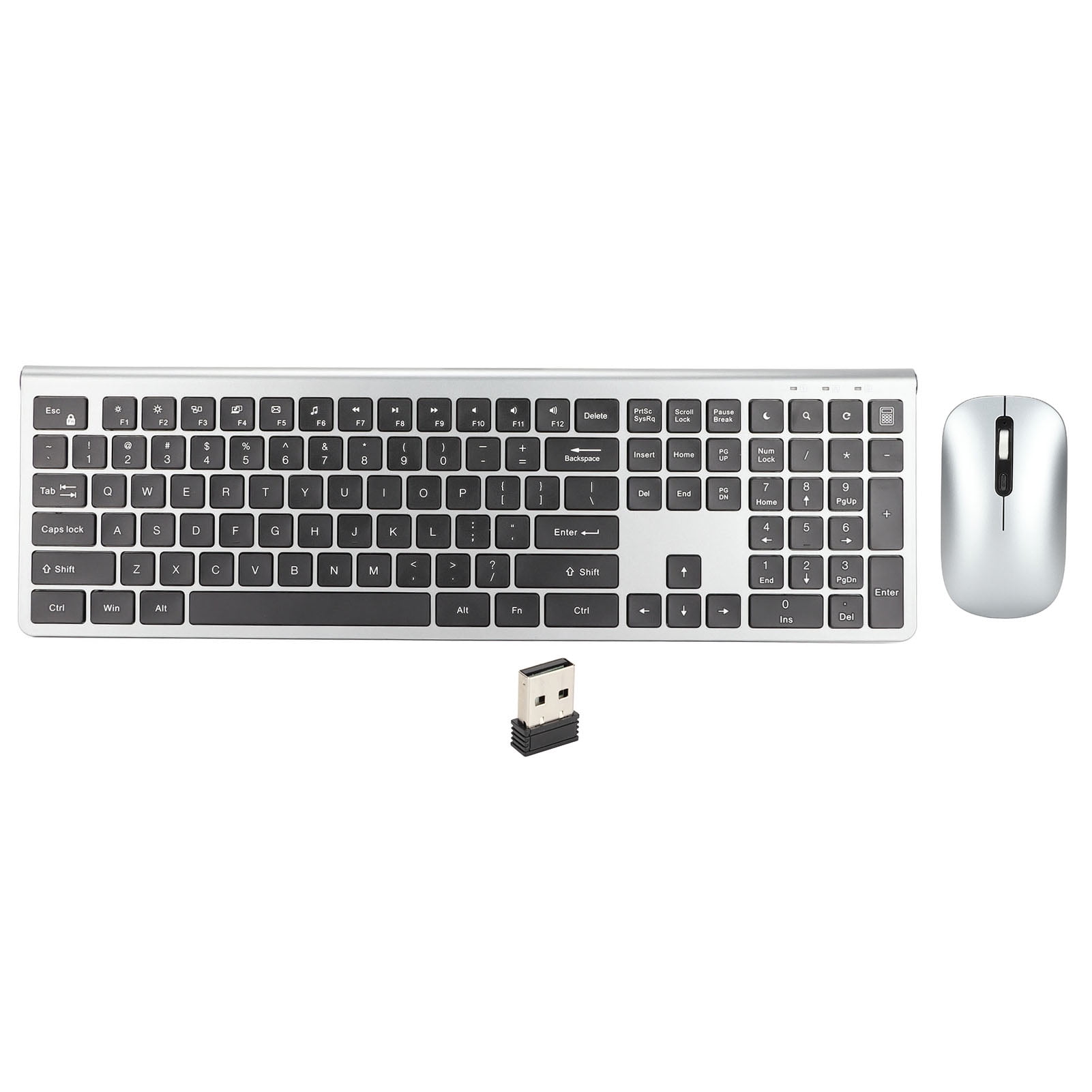 2.4G Wireless Keyboard and Mouse 108 Key Full Size Keyboard and ...