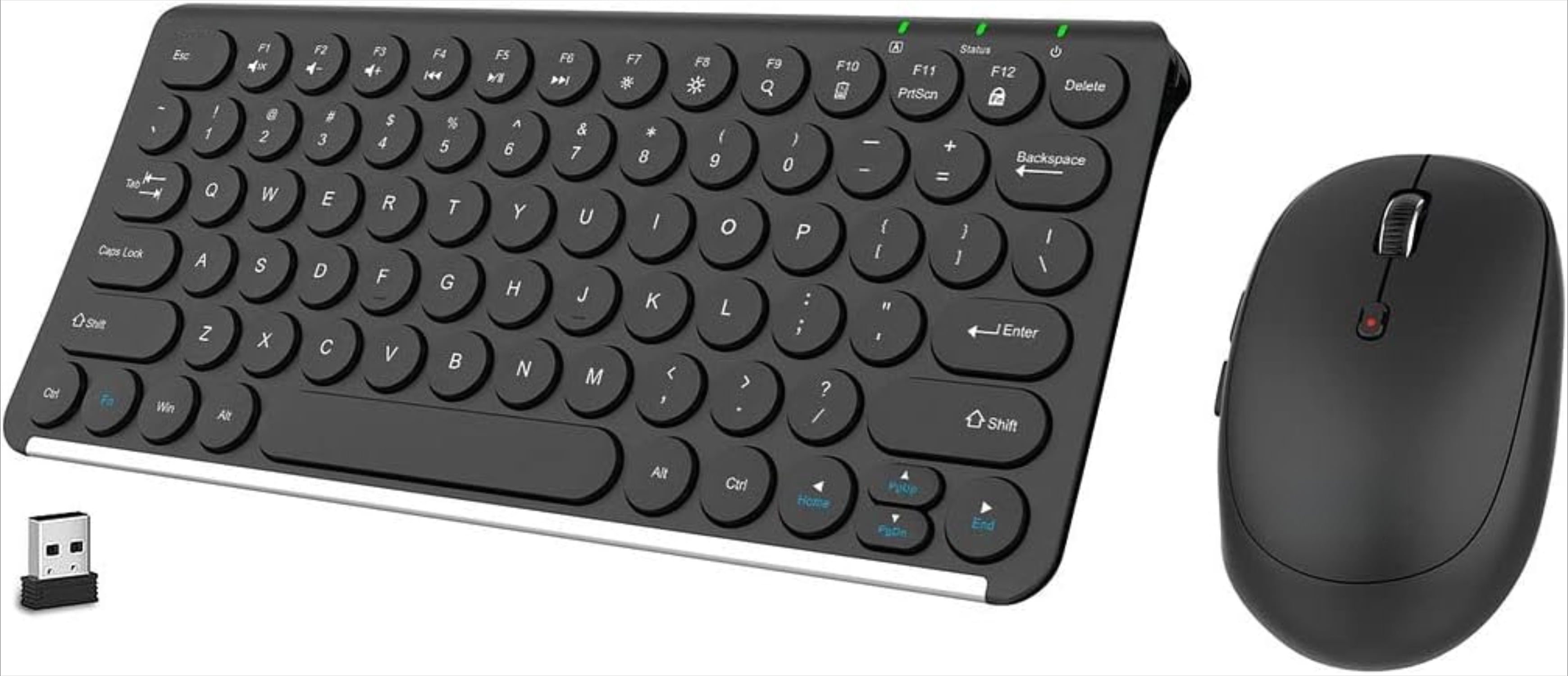 2.4G Wireless Keyboard and Mouse Combo Ultra Compact Slim Stainless ...