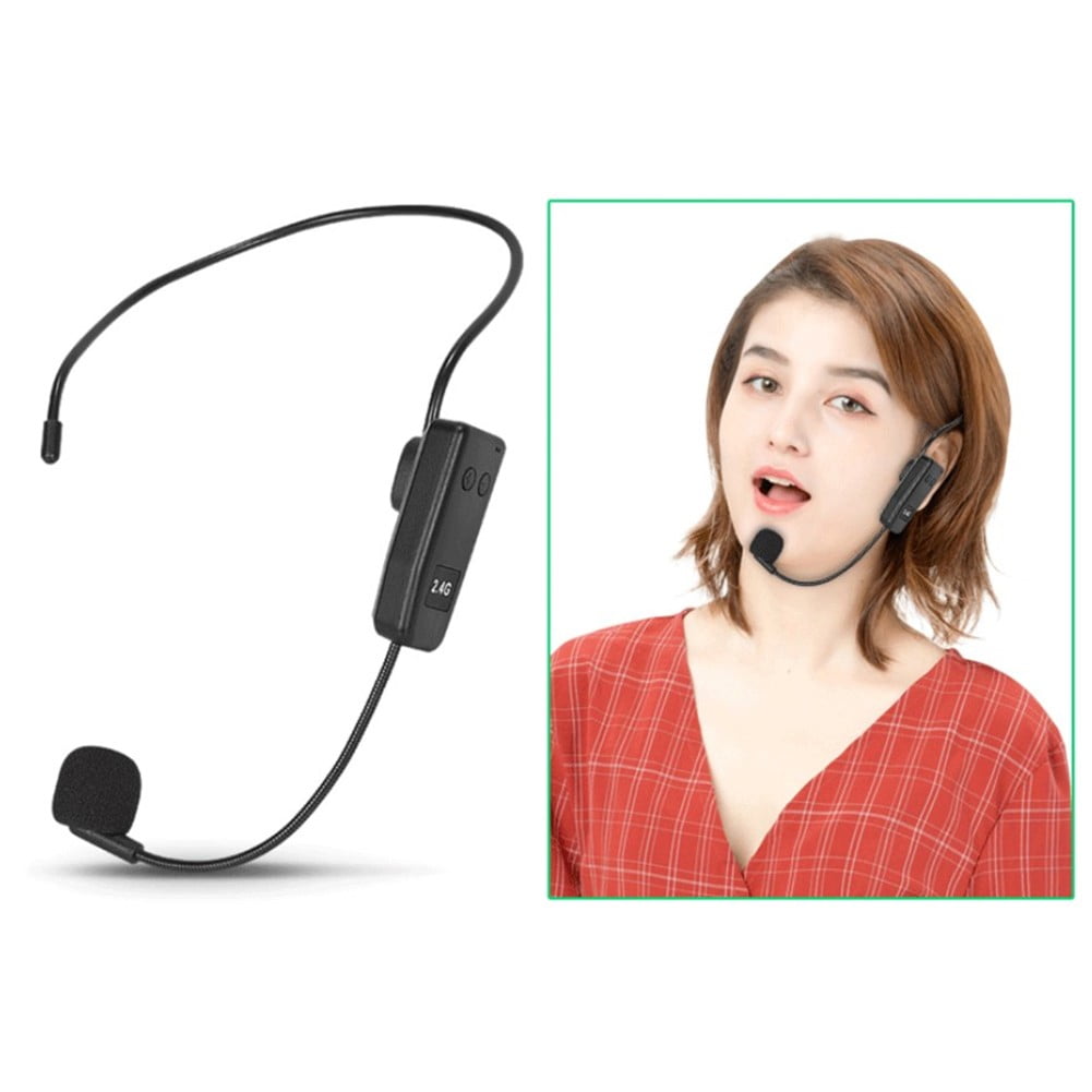 2.4G Wireless Microphone Headset Mic Earphone Mic Headset For Voice ...