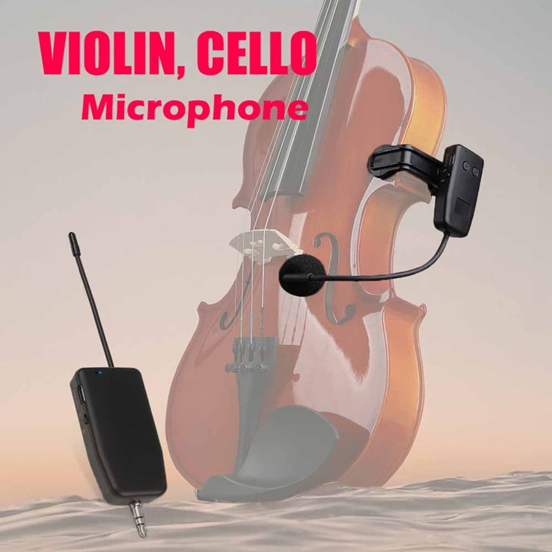 2.4G Wireless Microphone System for Violin, Cello, Guitar Clip-on ...