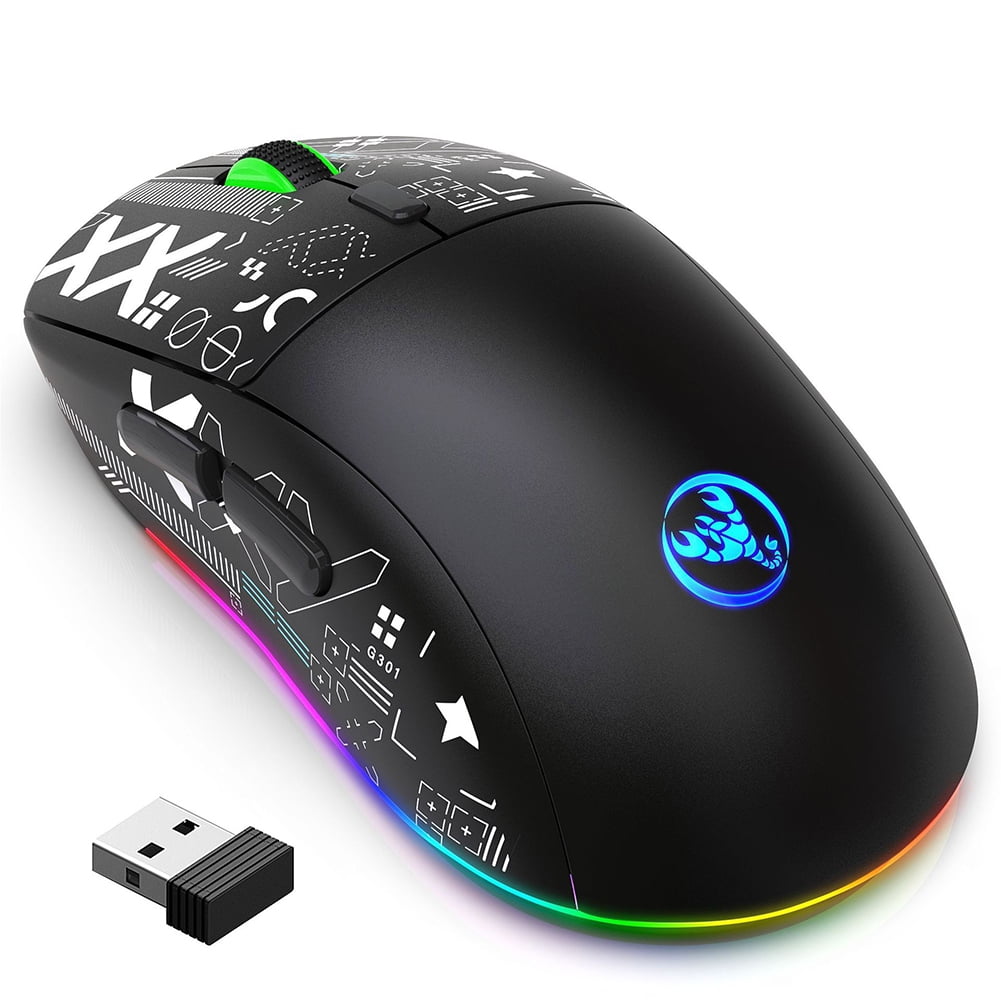 2.4G Wireless Mouse 3600 DPI Wireless Mouse Ergonomic Gaming Mouse RGB ...