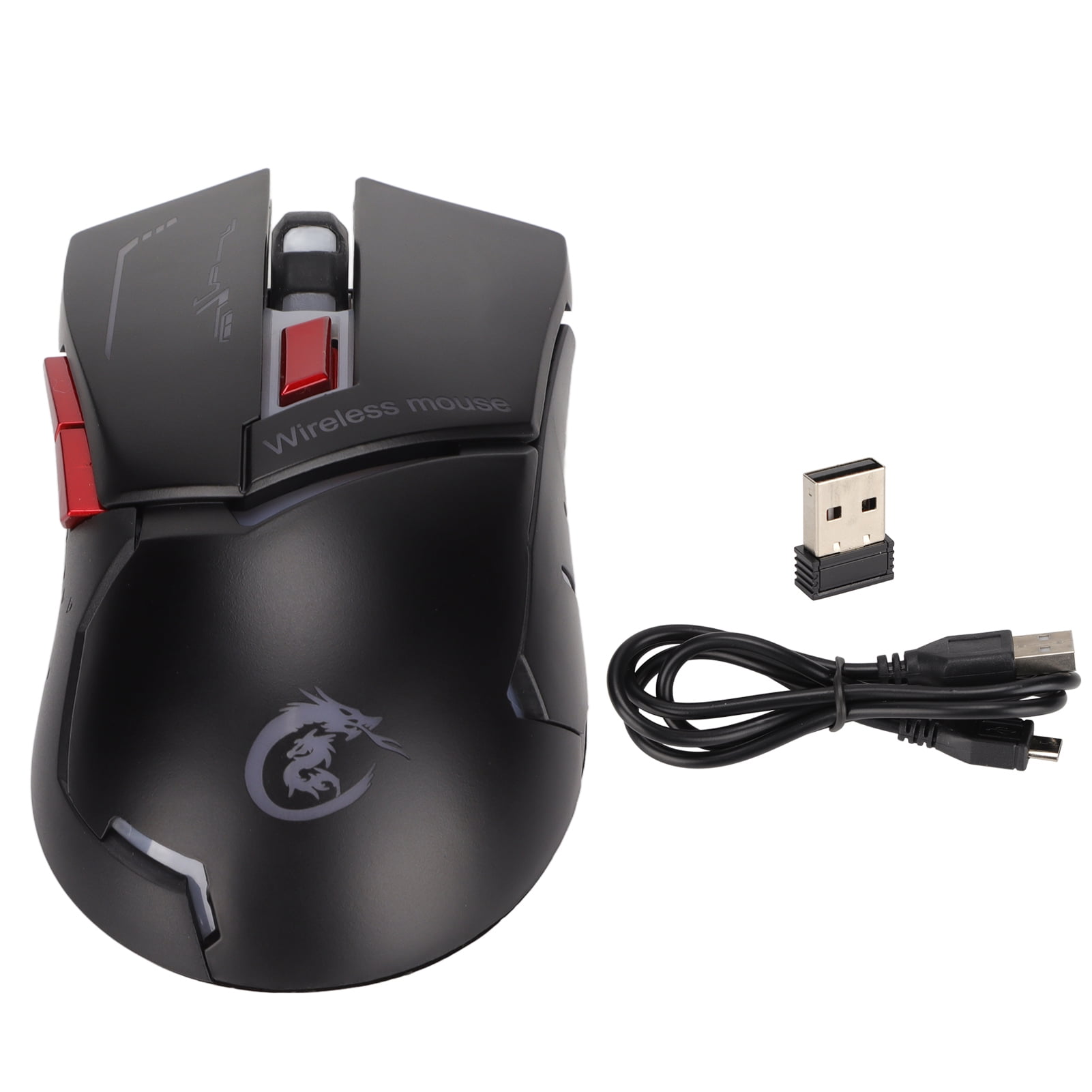 2.4G Wireless Mouse Ergonomic Gaming Mouse Three DPI Adjustable USB ...