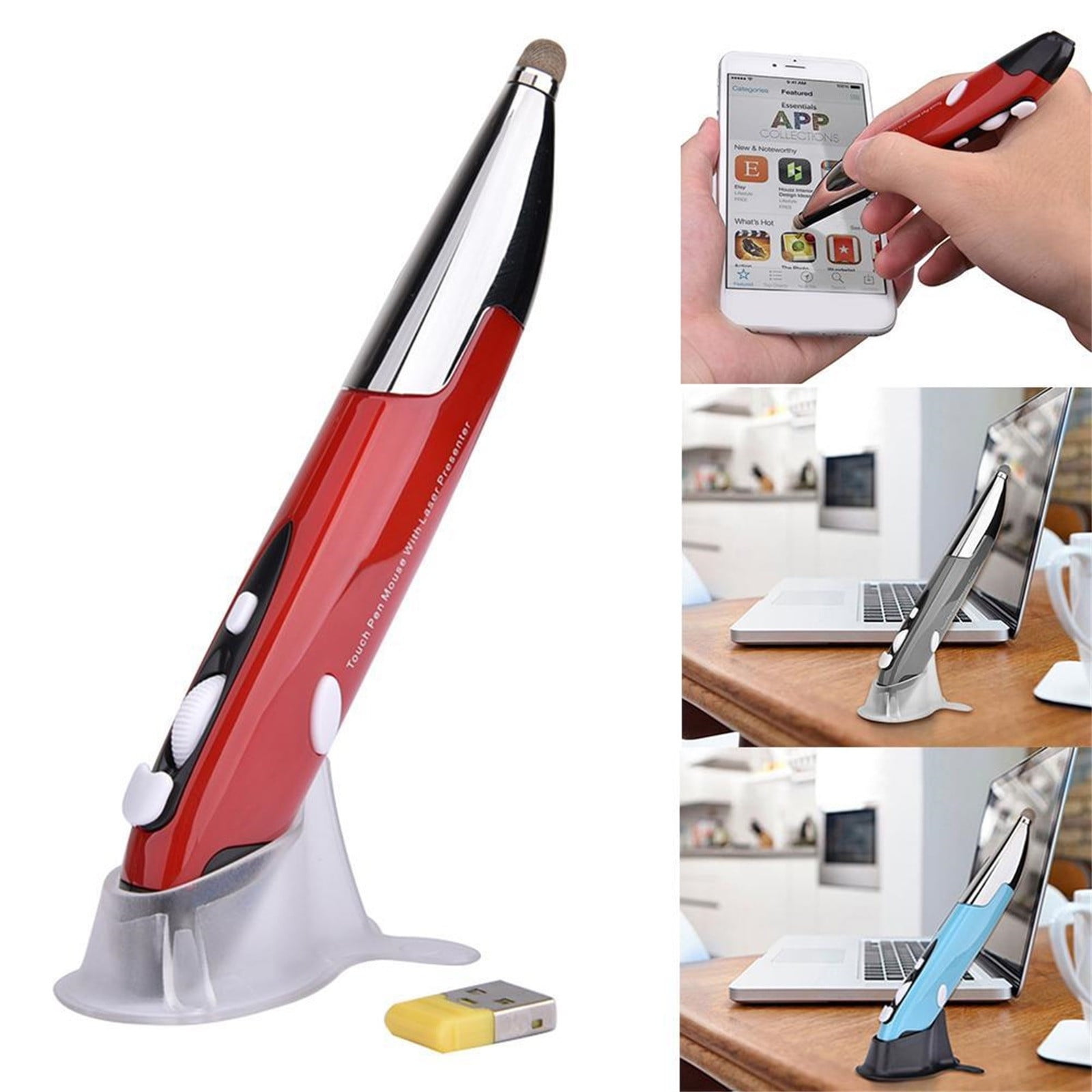 2.4G Wireless Mouse, Vertical Ergonomic Design, Plug-and-Play, Silent ...