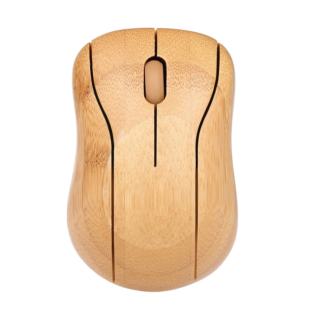 2.4G Wireless Optical Bamboo Mouse 3 Adjustable DPI Computer Mouse with ...