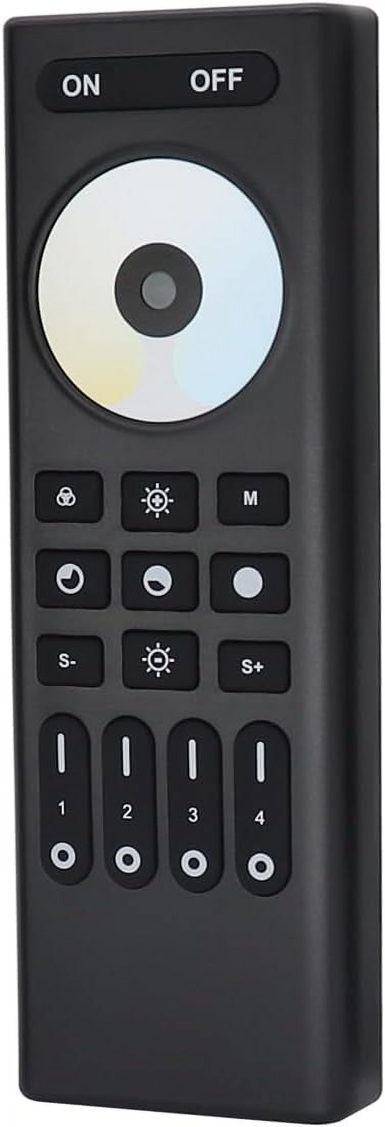 2.4G Wireless RF Remote for CCT LED Strip Light, Work with WB5 LM02 Controller, 4 Zone Group ...