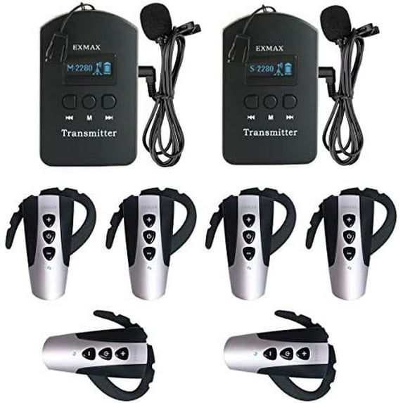 2.4G Wireless Tour Guide System Audio Transmission Allow 2 Transmitters ...