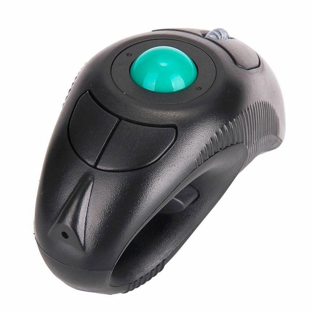 Hemoton Wireless Thumb Controlled Handheld Trackball Mouse USB Port ...