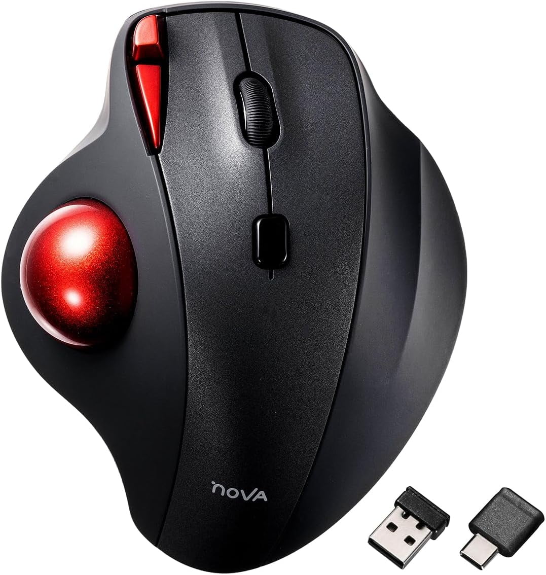 2.4G Wireless Trackball Mouse, Optical Ergonomic Rollerball Mice ...