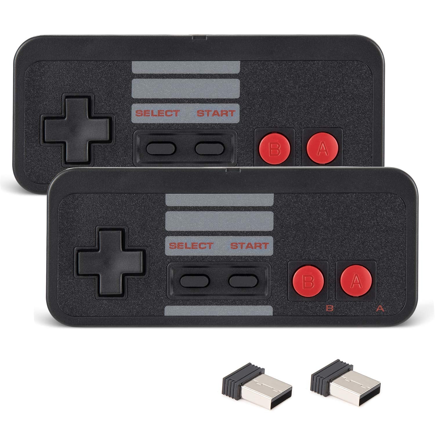 2.4G Wireless USB Controller for Retro NES Emulator Games, 2 Pack ...