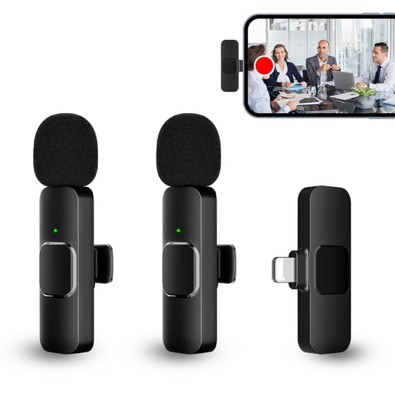 2.4GHZ Wireless Lavalier Microphone Portable Audio Video Recording Mini ...
