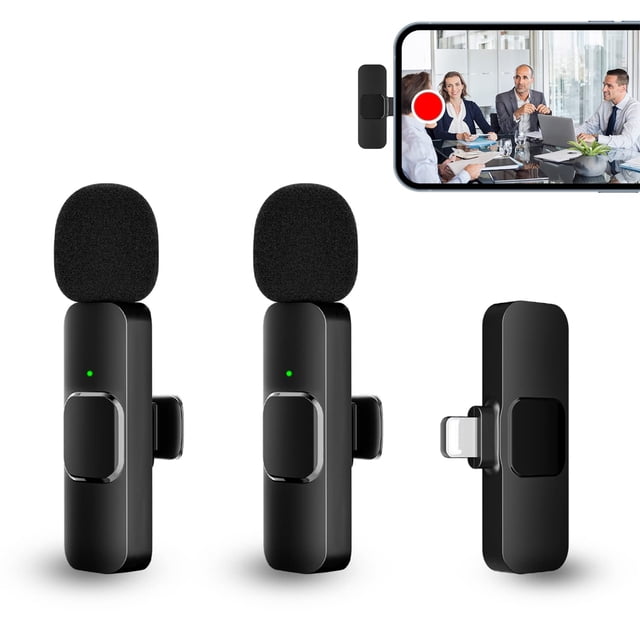 2.4GHZ Wireless Lavalier Microphone Portable Audio Video Recording Mini ...