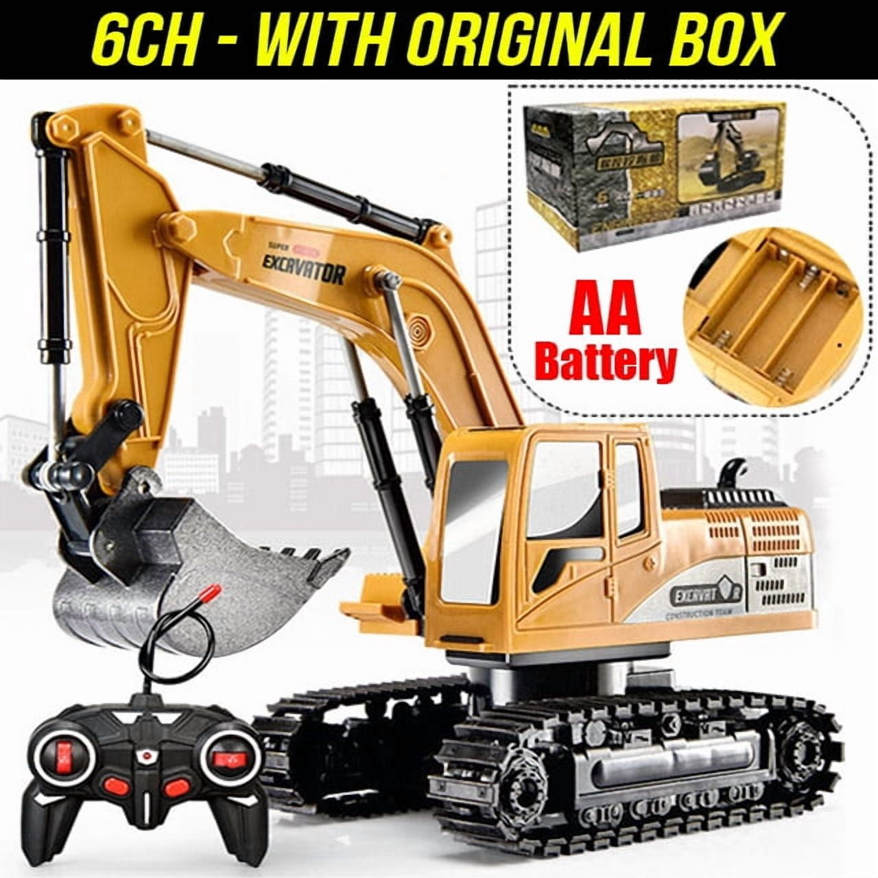 2.4GHz 6 Channel RC Excavator, 1:24 Scale Alloy & Plastic Engineering ...