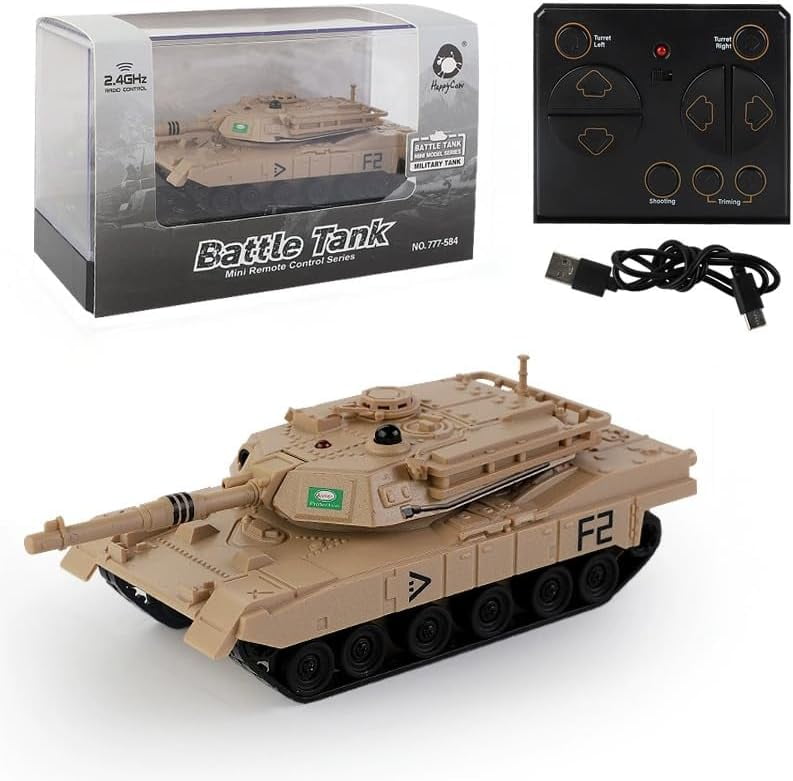 2.4GHz 9-Channel Remote Control Tank Toy - Mini RC Combat Vehicle with ...