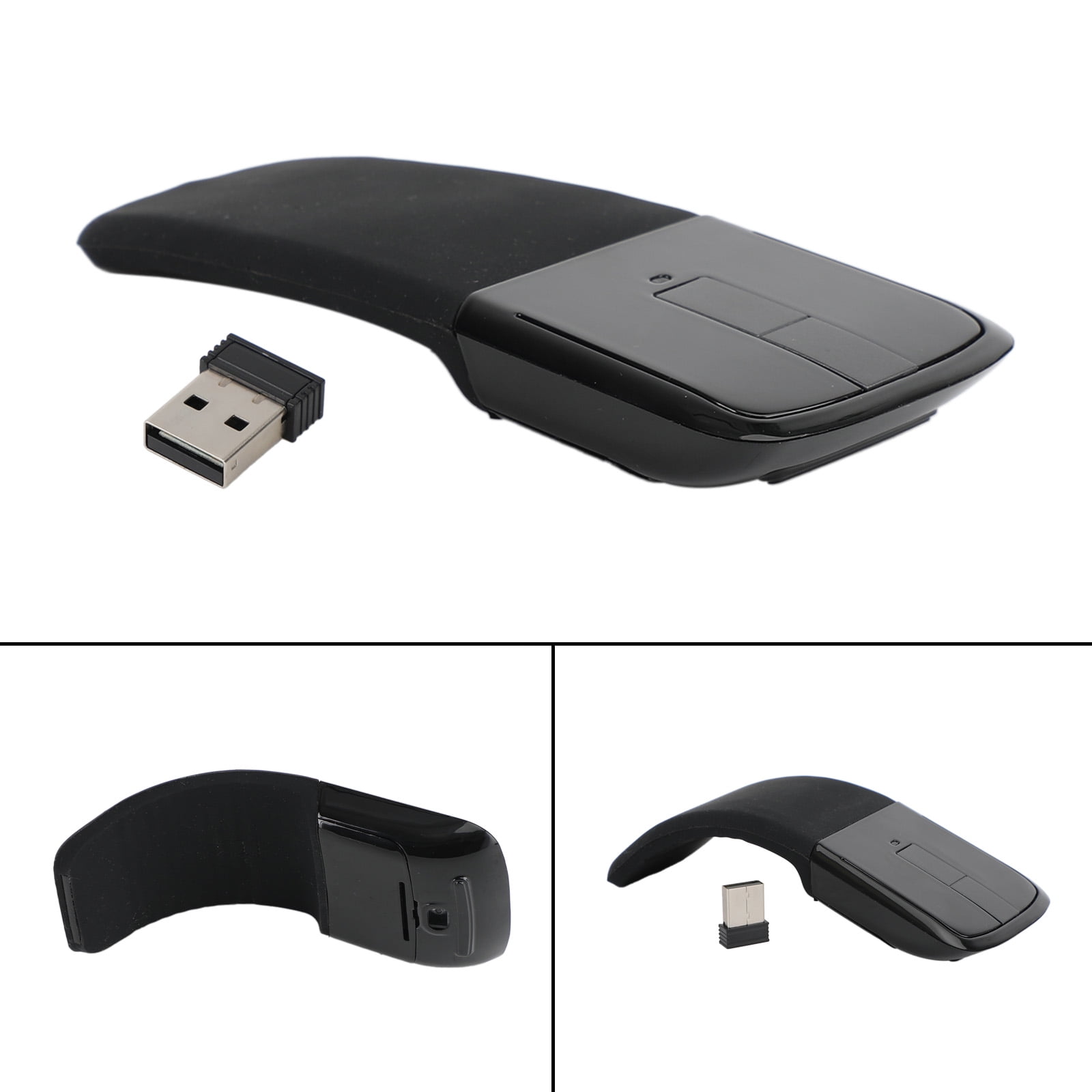 2.4GHz Foldable Arc Touch Wireless Mouse Optical Mice With USB Receiver ...