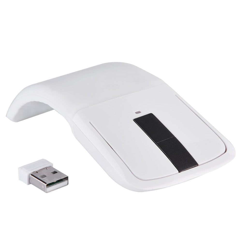 2.4GHz Foldable Wireless Arc Touch Mouse Mice USB Receiver For pc NoteBook Smart TV White ...